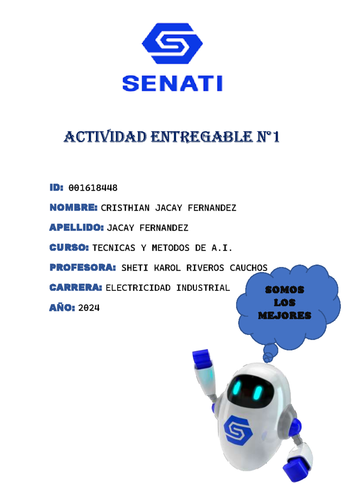 Actividad Entregable N°1 - electricidad industrial - ACTIVIDAD ENTREGABLE N° ID: 001618448 ...