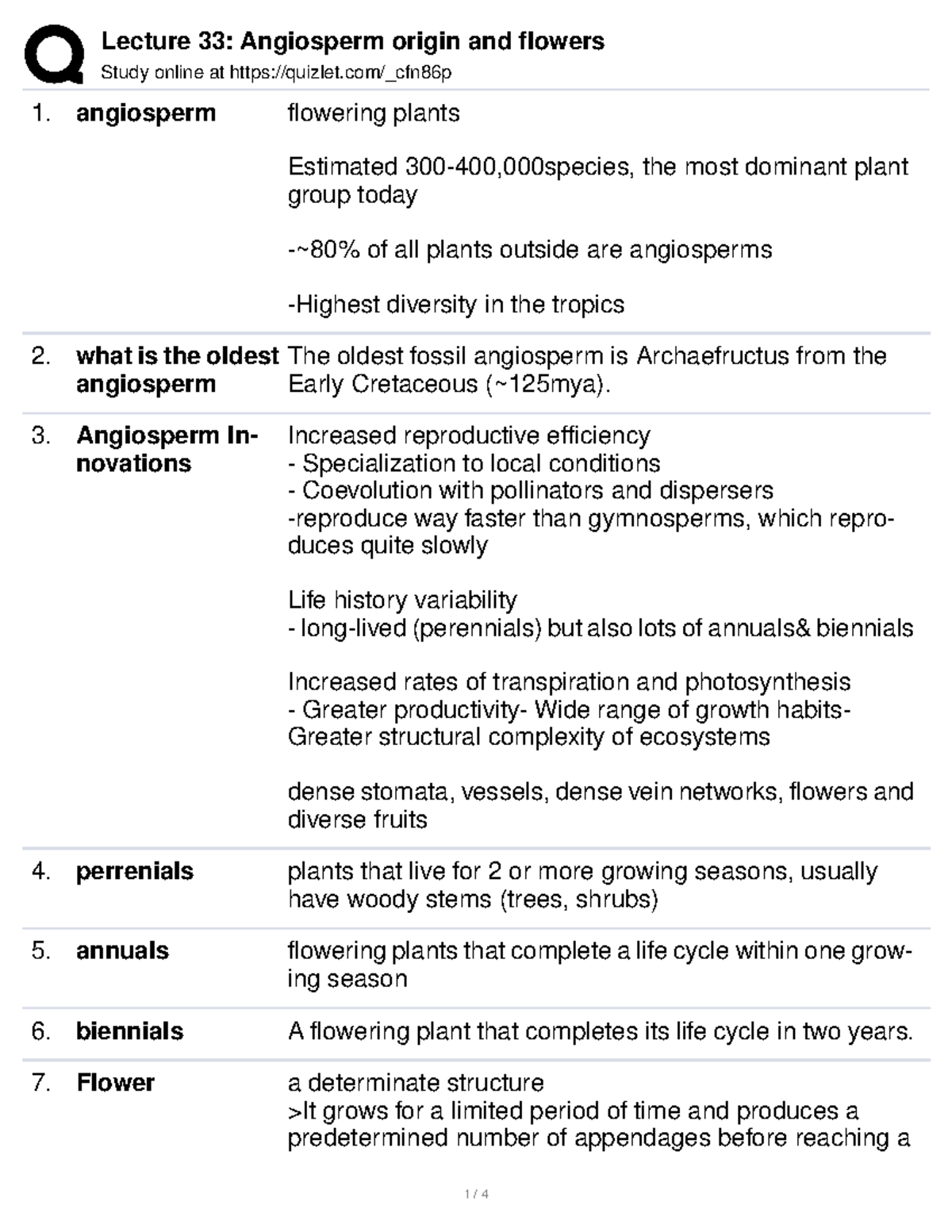 BIO 1B Study Guide Lecture 33 - Study online at quizlet/_cfn86p ...