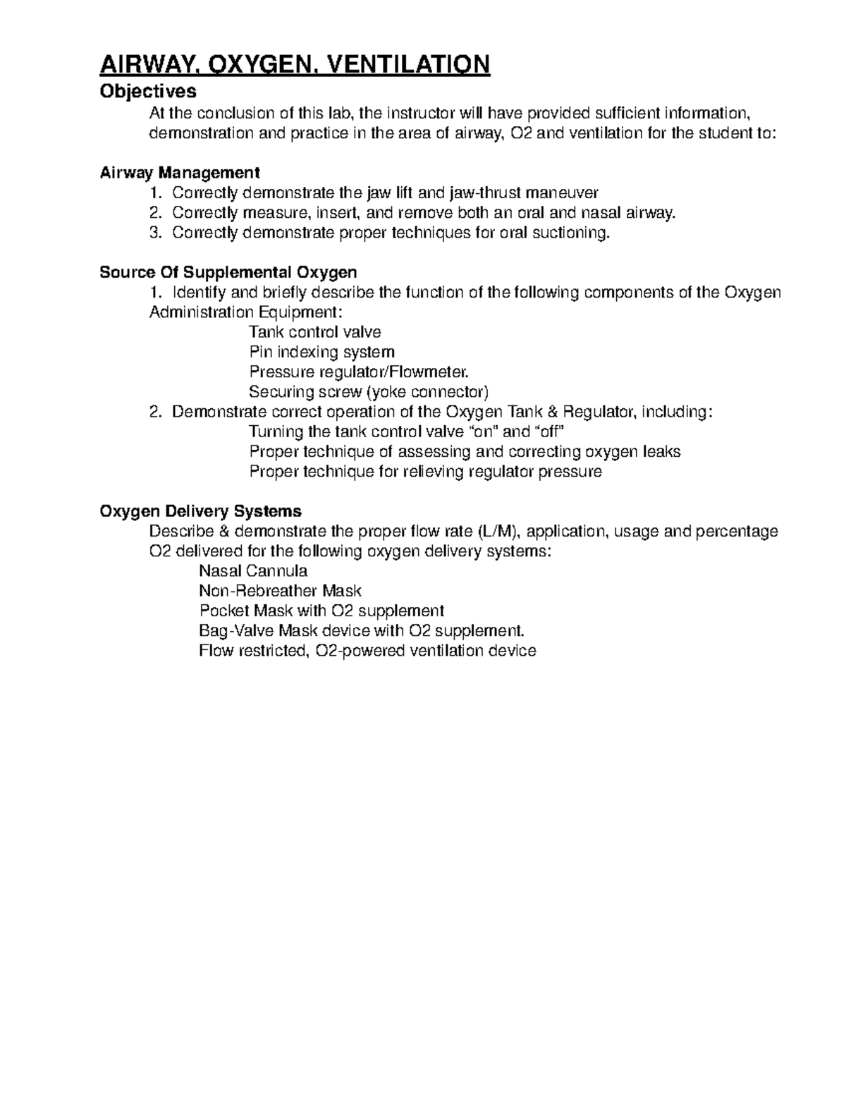 05- Airway-O2 - Notes on how to maintain an airway - AIRWAY, OXYGEN ...