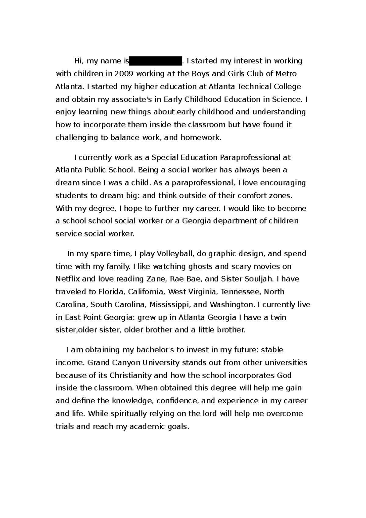 Bio gcu - Essay - Hi, my name is Keydra Evans. I started my interest in ...