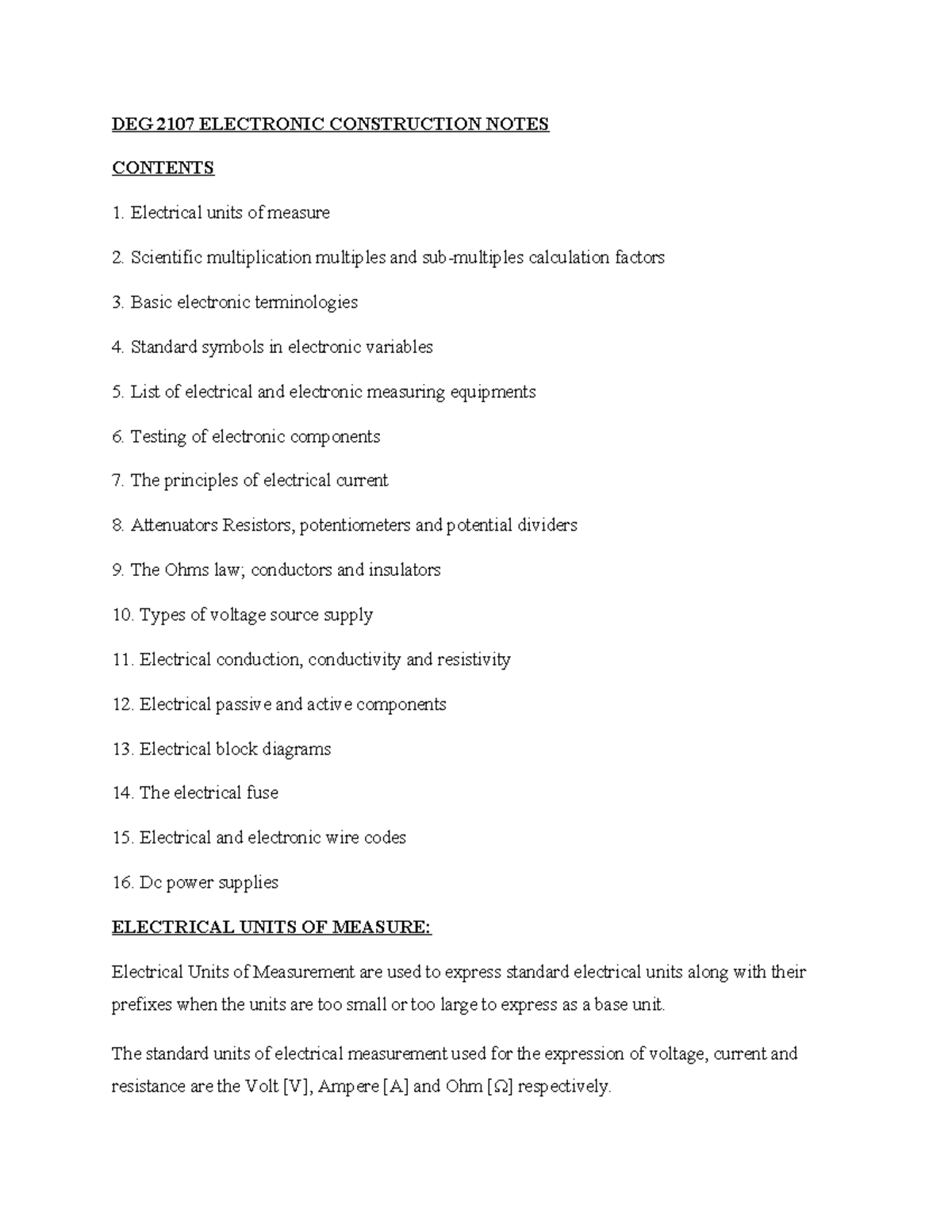 Electronic Construction Lecture Notes - DEG 2107 ELECTRONIC ... Electronic Construction Lecture Notes - DEG 2107 ELECTRONIC ...