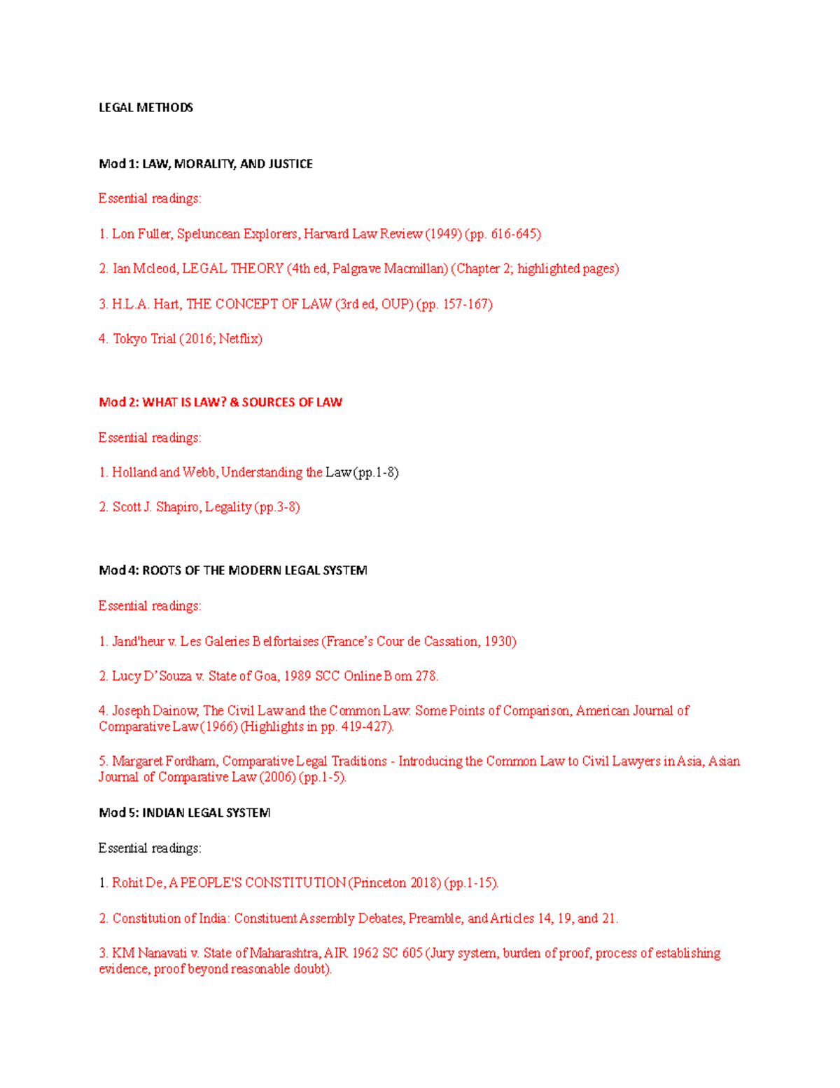 Legal Methods Course Manual Revised - LEGAL METHODS Mod 1: LAW ...