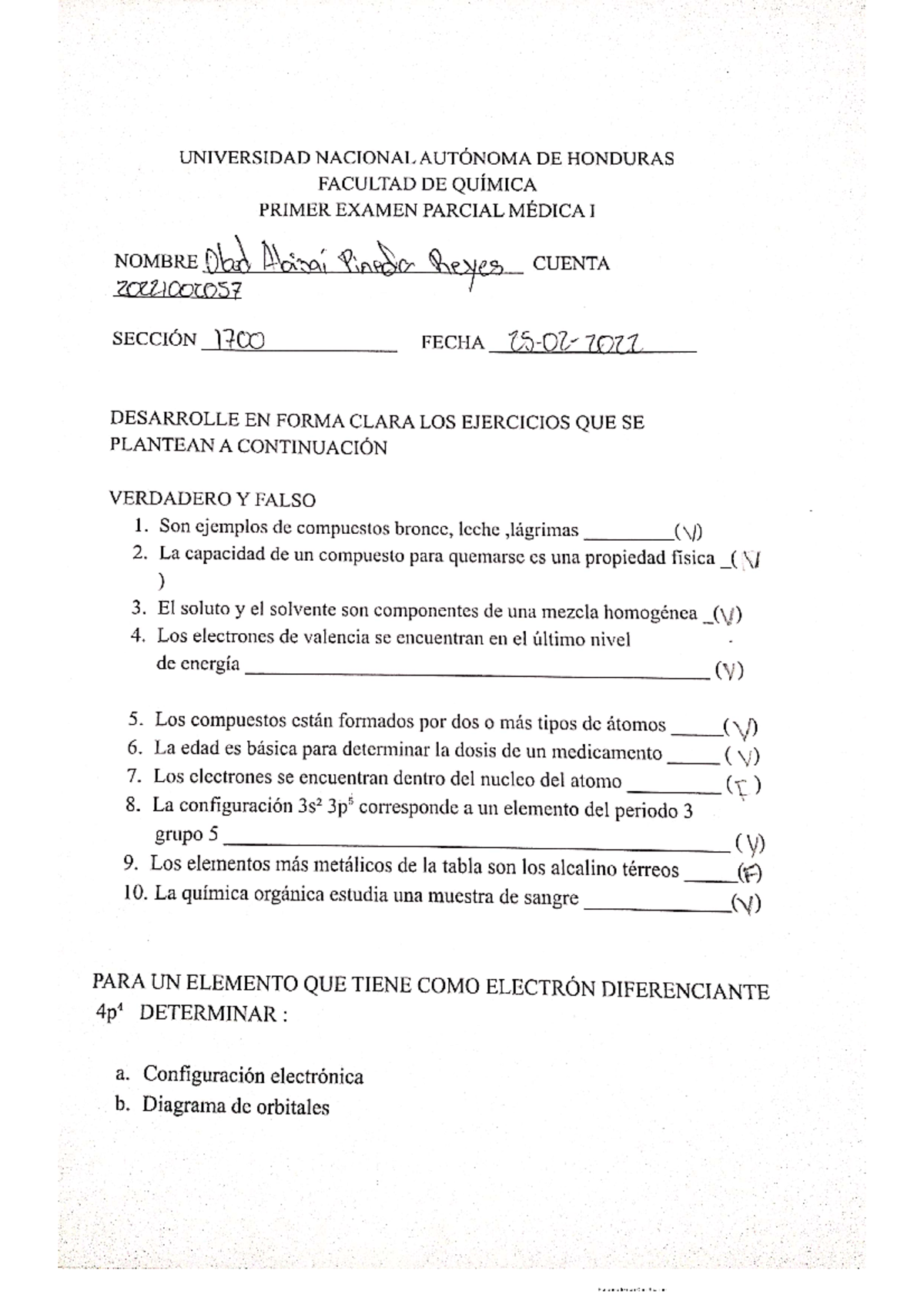 Examen 1 Obed Pineda 20221002057 Secc1700 nada complicado la verdad ...