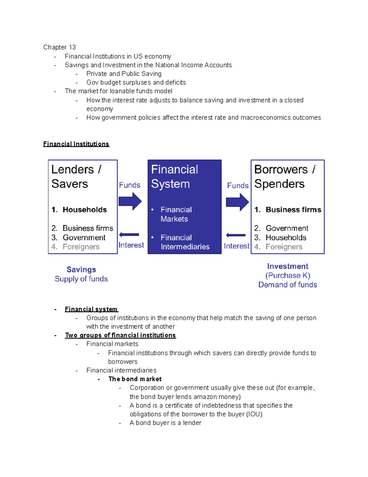 Macroeconomics Lecture Nine (02 21 2023) - Chapter 13 - Financial ...