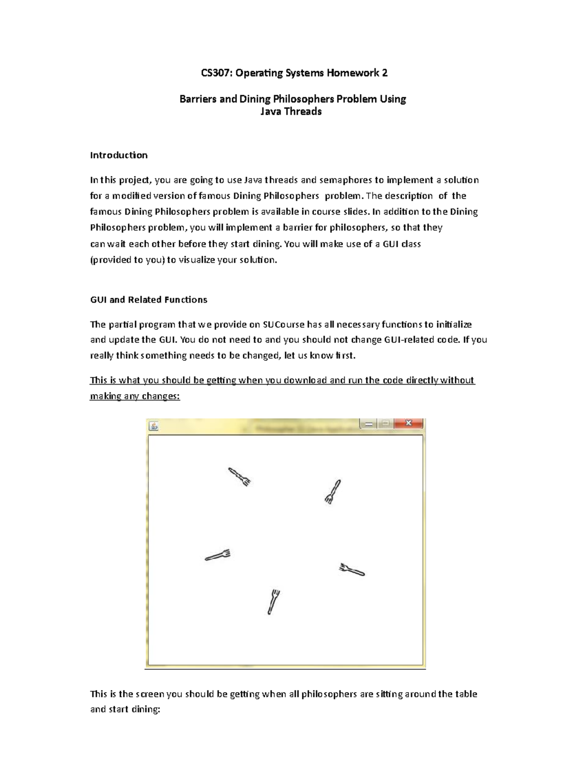 Cs307 HW2 Dining Philosophers Homework - Introduction CS307: Operating Systems Homework 2 ...