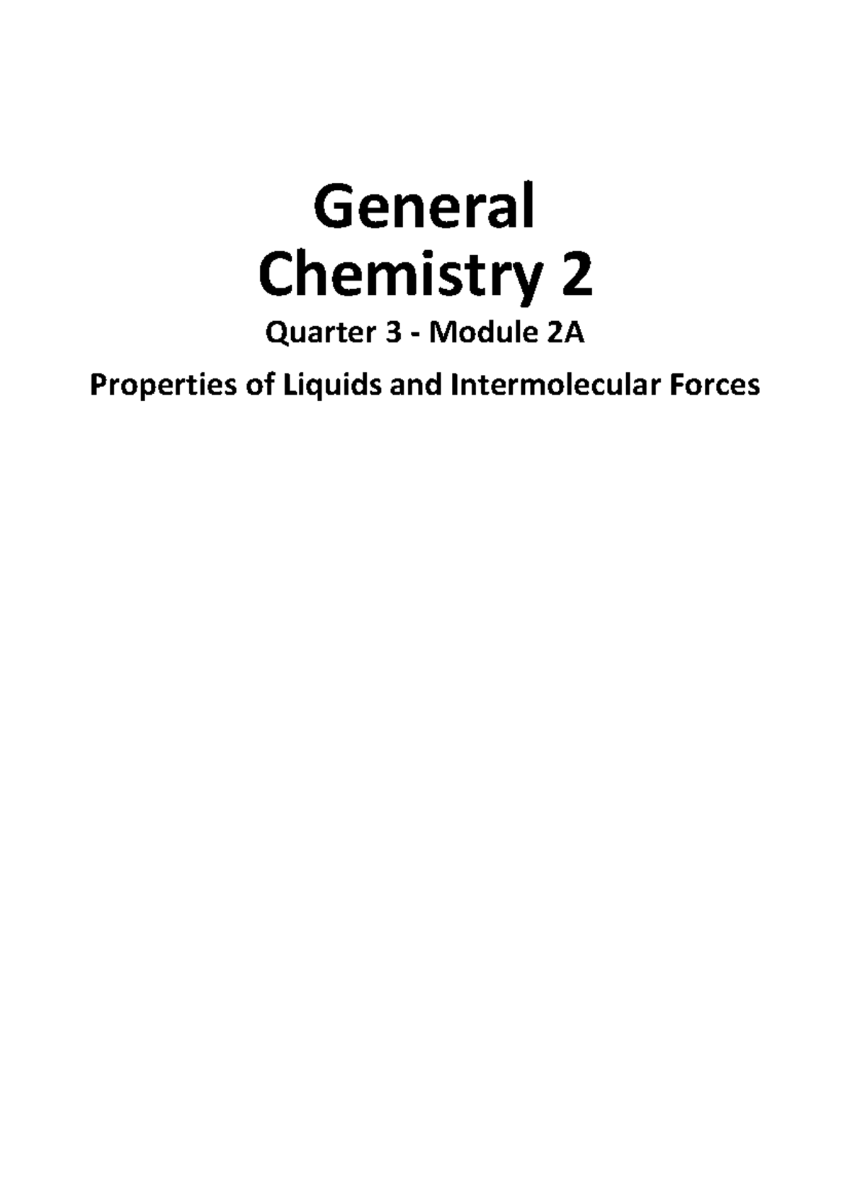 Module 2A SEND stem - YES TO GIVE - SHS General Chemistry 2 Quarter 3 ...