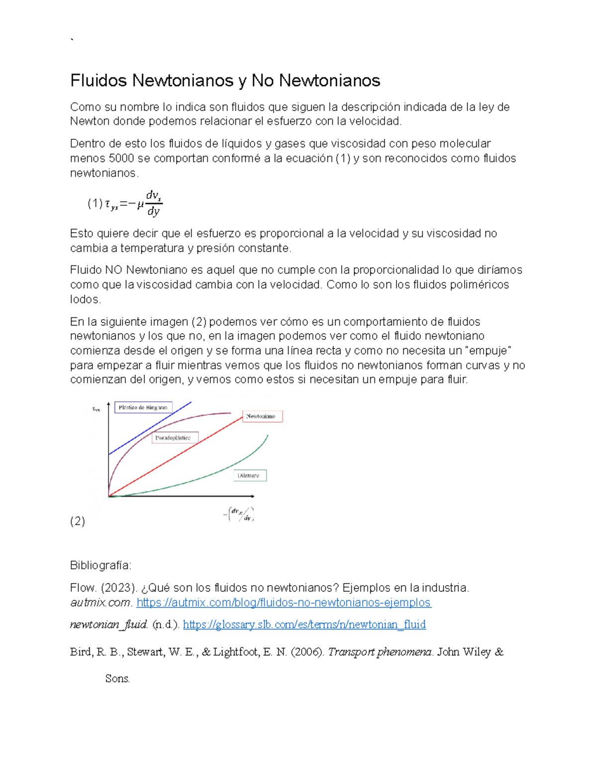 Fluidos Newtonianos - Dentro de esto los fluidos de líquidos y gases que viscosidad con peso ...
