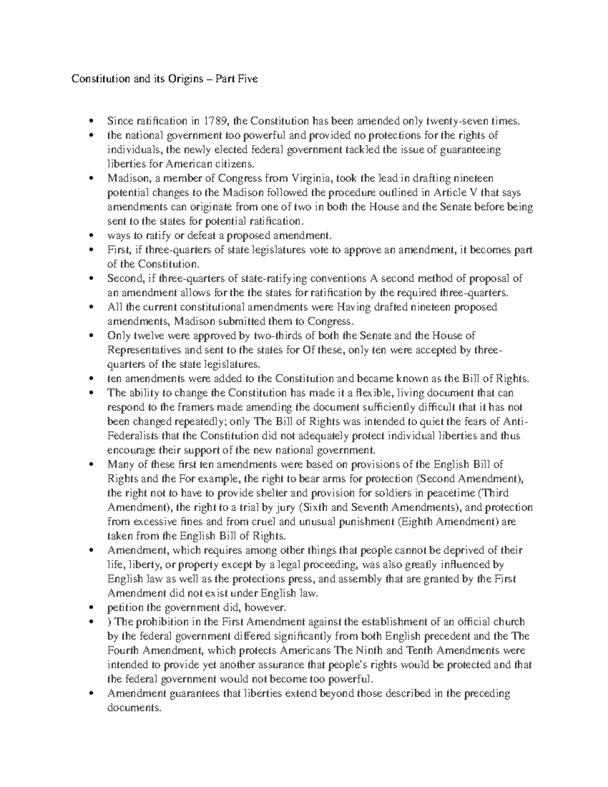 Constitution and its Origins – Part Five - the national government too ...