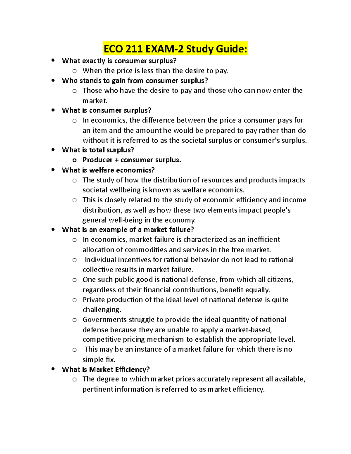 ECO 211 EXAM 2 - Notes for exam 2 of ECO 211 - ECO 211 EXAM-2 Study ...