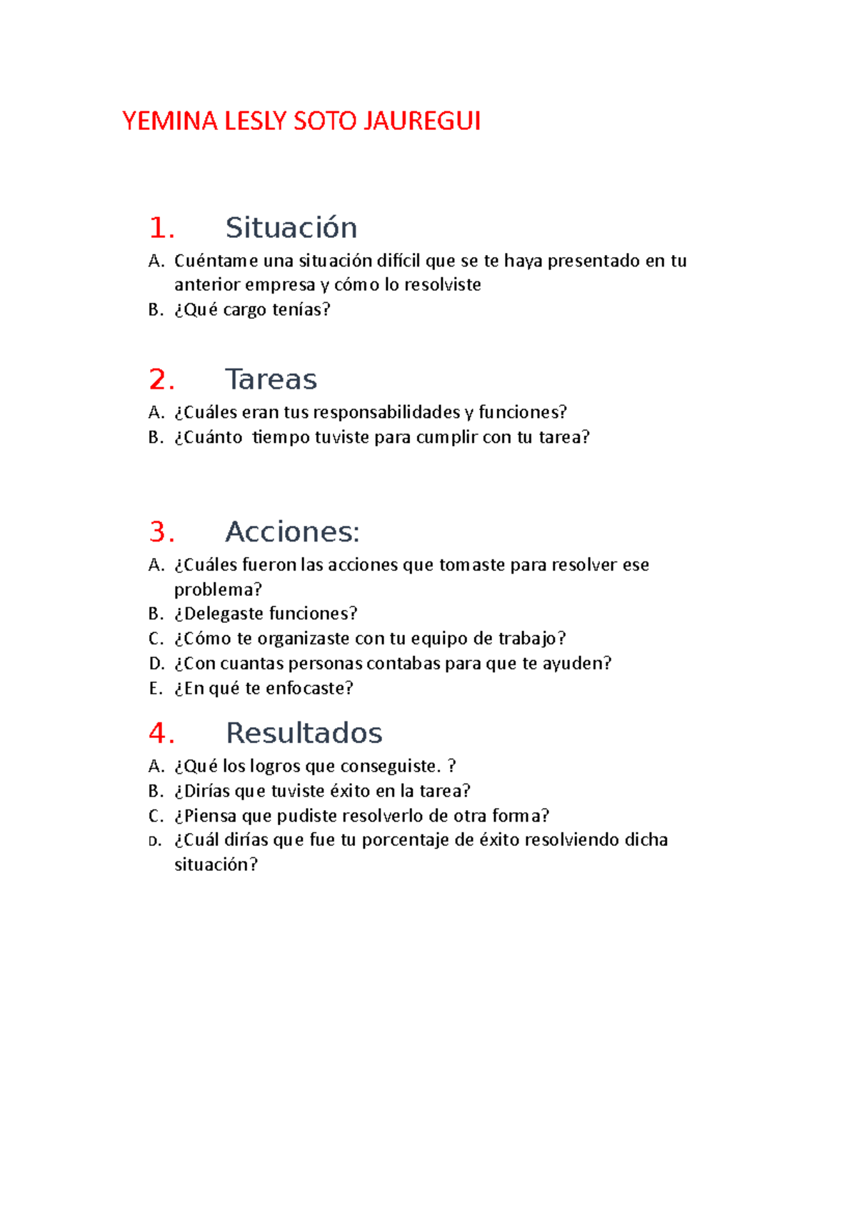 Trabajo Entrevvista Modelo STAR - YEMINA LESLY SOTO JAUREGUI 1 ...
