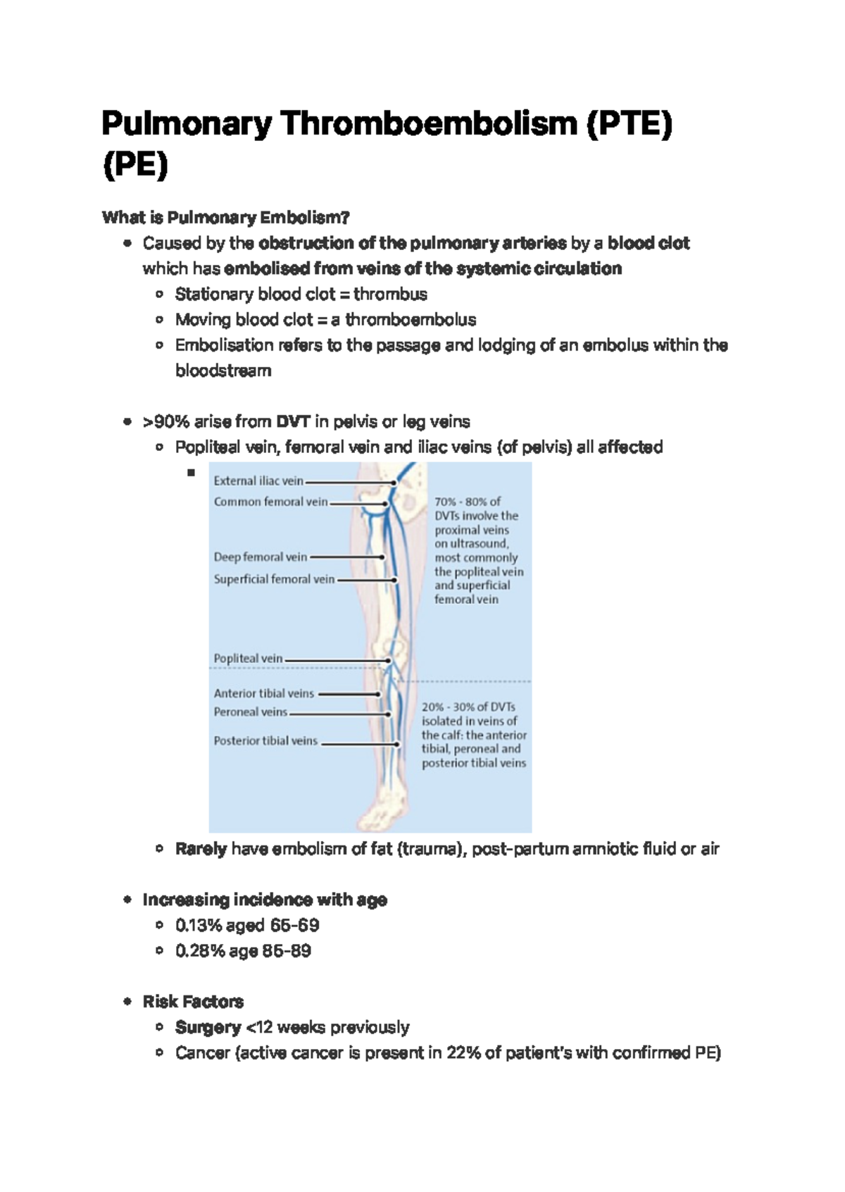 Pulmonary Thromboembolism (PTE) (PE) - P u l m o n a r y T h ro m b o e ...