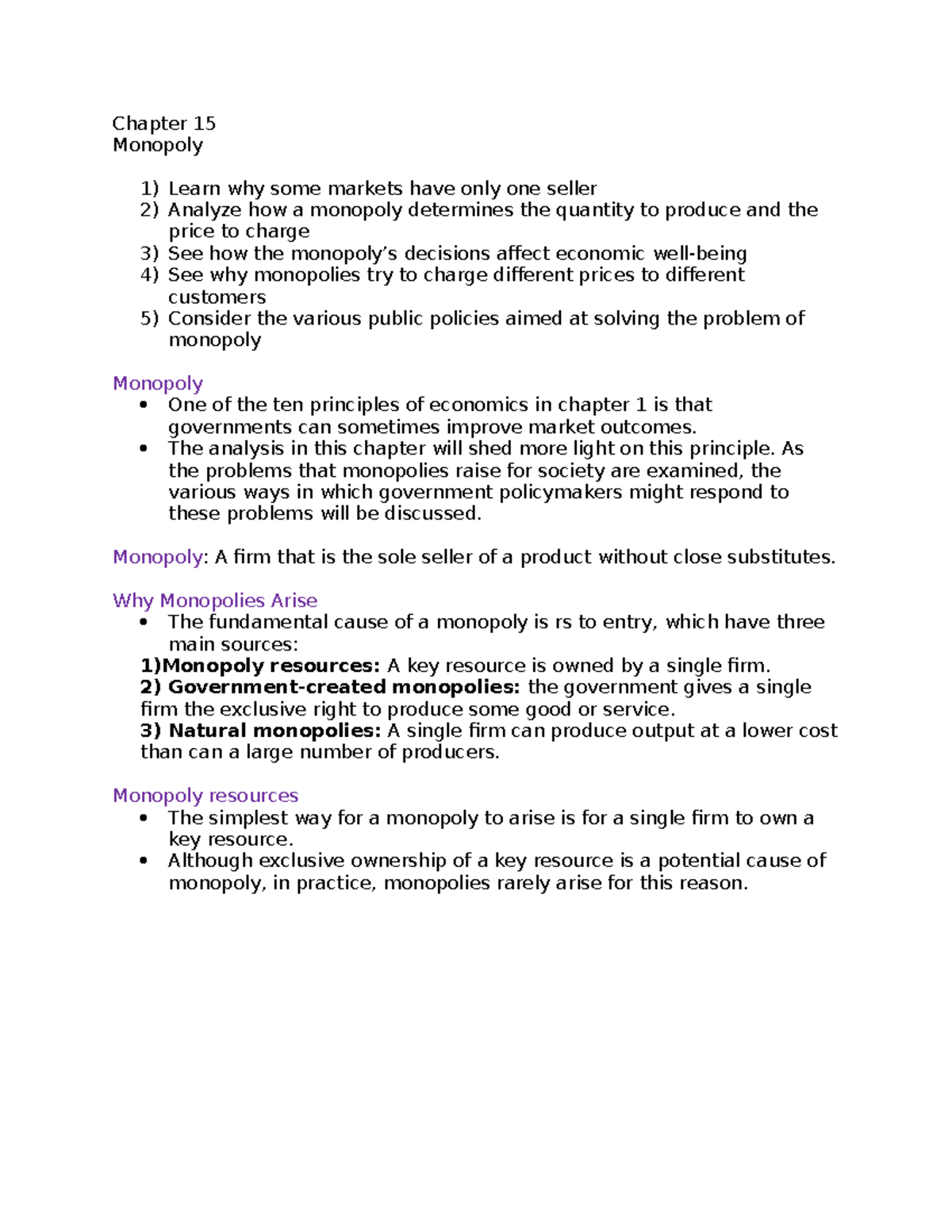 Chapter 15- Monopoly - Chapter 15 Monopoly Learn why some markets have ...
