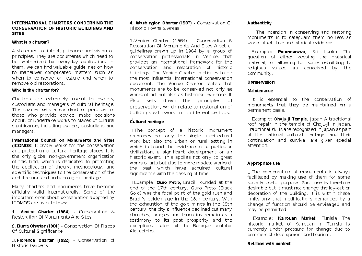 International-Charters - INTERNATIONAL CHARTERS CONCERNING THE ...