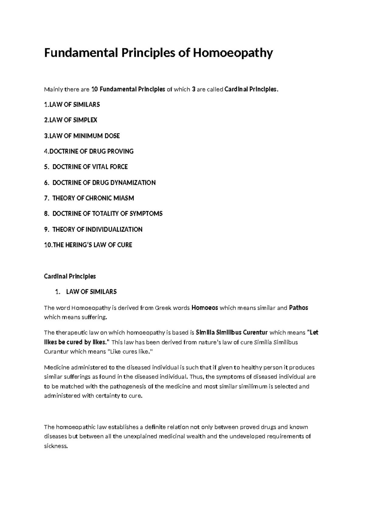 Fundamental Principles of Homoeopathy only - Fundamental Principles of ...