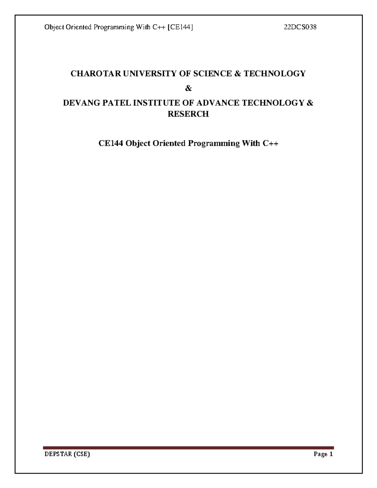 3 Set of assign on basic c concept with practical explores - CHAROTAR UNIVERSITY OF SCIENCE ...