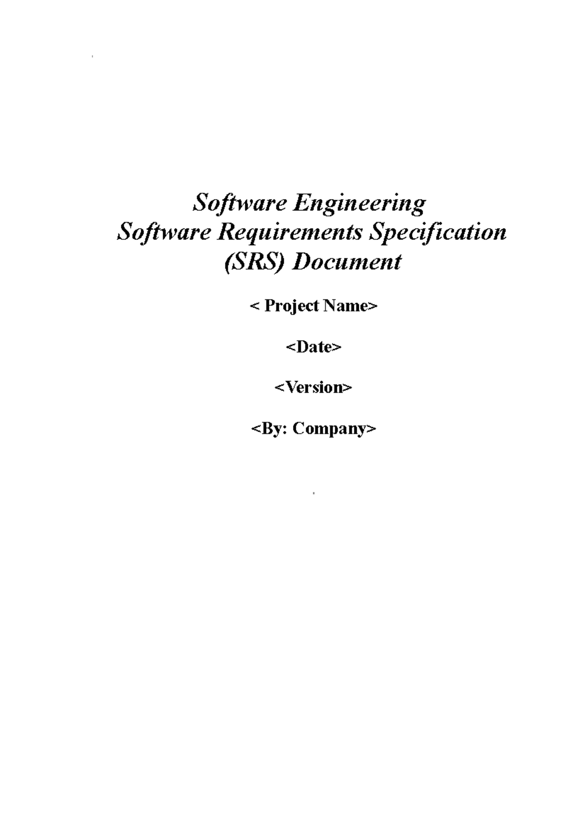 Srsdocumenttemplate - It basically an srs documents - Software ...