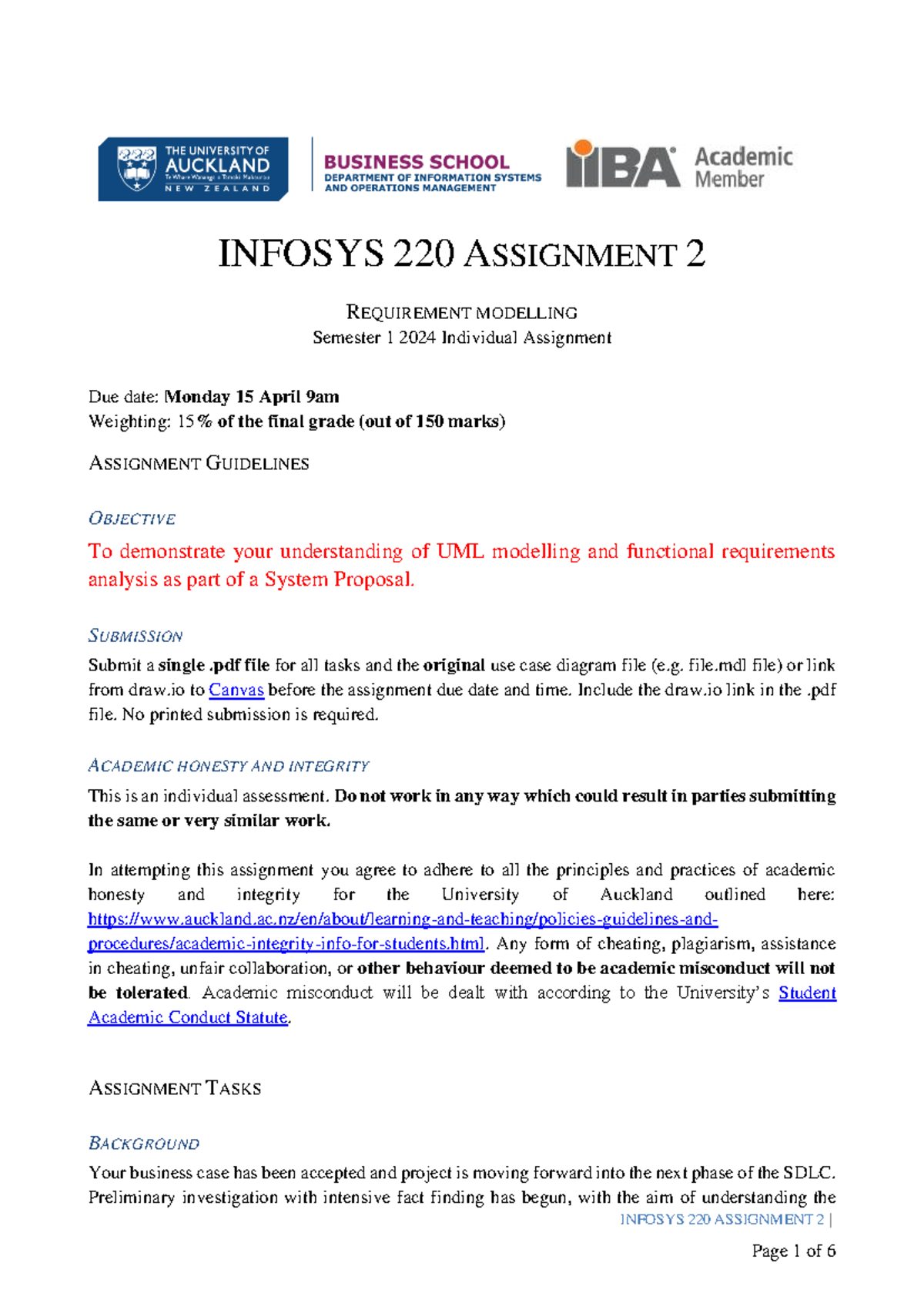 Assignment 2 Specification S1 2024 V3 - INFOSYS 220 ASSIGNMENT 2 | INFOSYS 220 ASSIGNMENT 2 ...