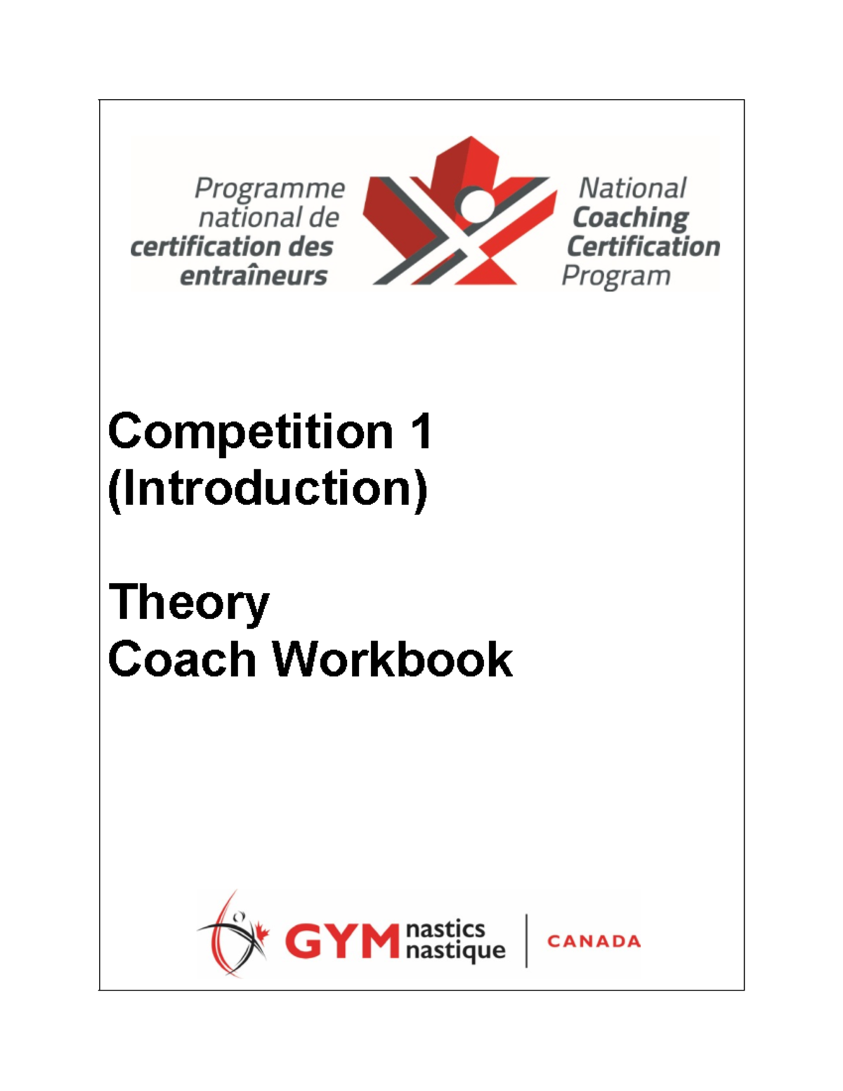 Coach Workbook Competition 1 Introduction Theory Coach Workbook The