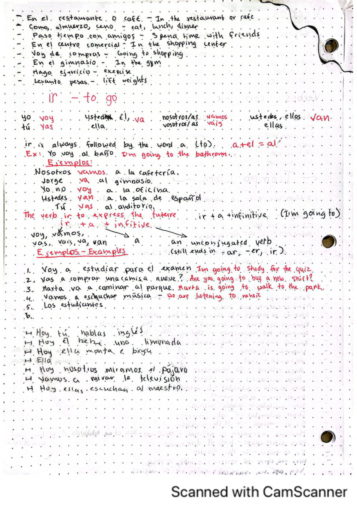 Notes - ir verbs - Studocu