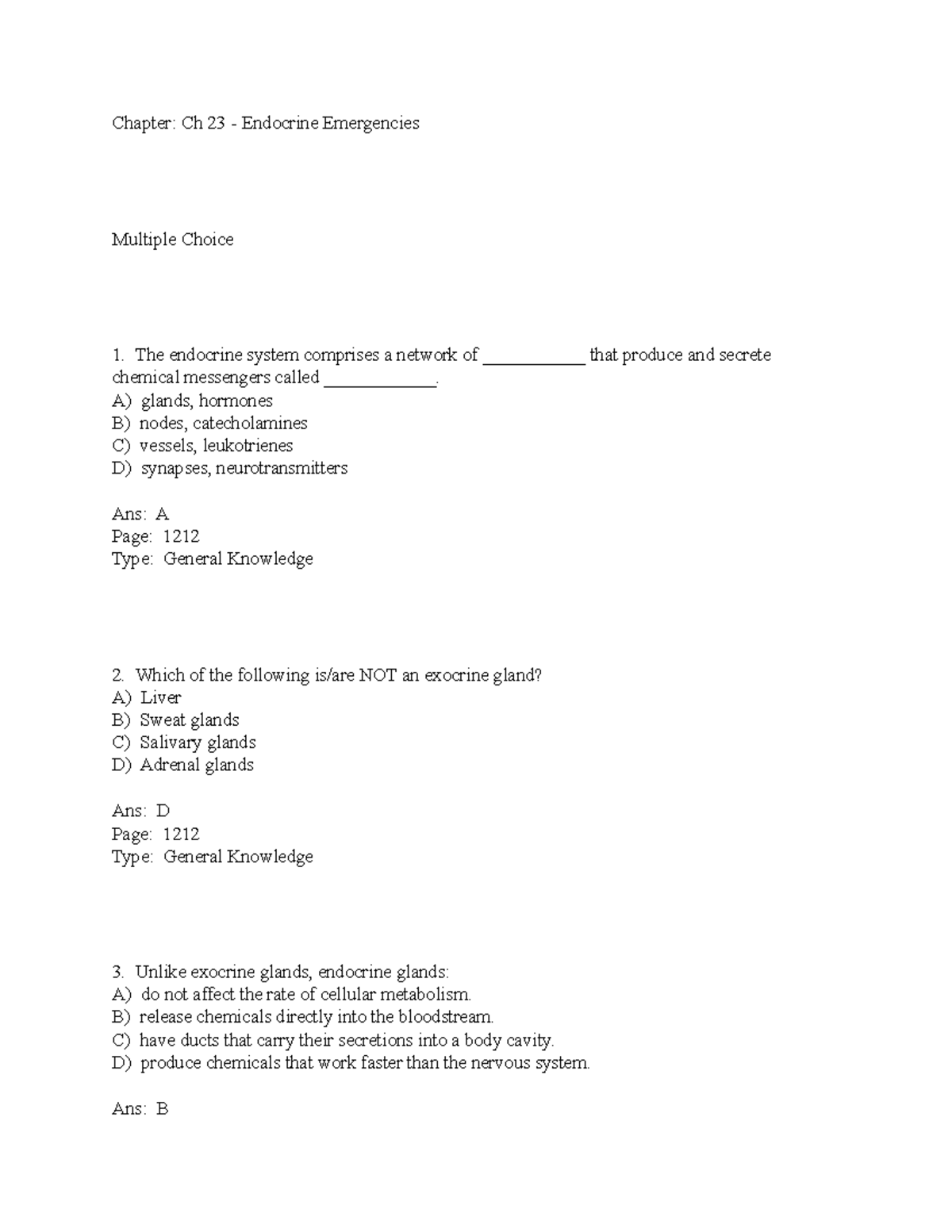Ch 23 - Endocrine Emergencies - Chapter: Ch 23 - Endocrine Emergencies ...