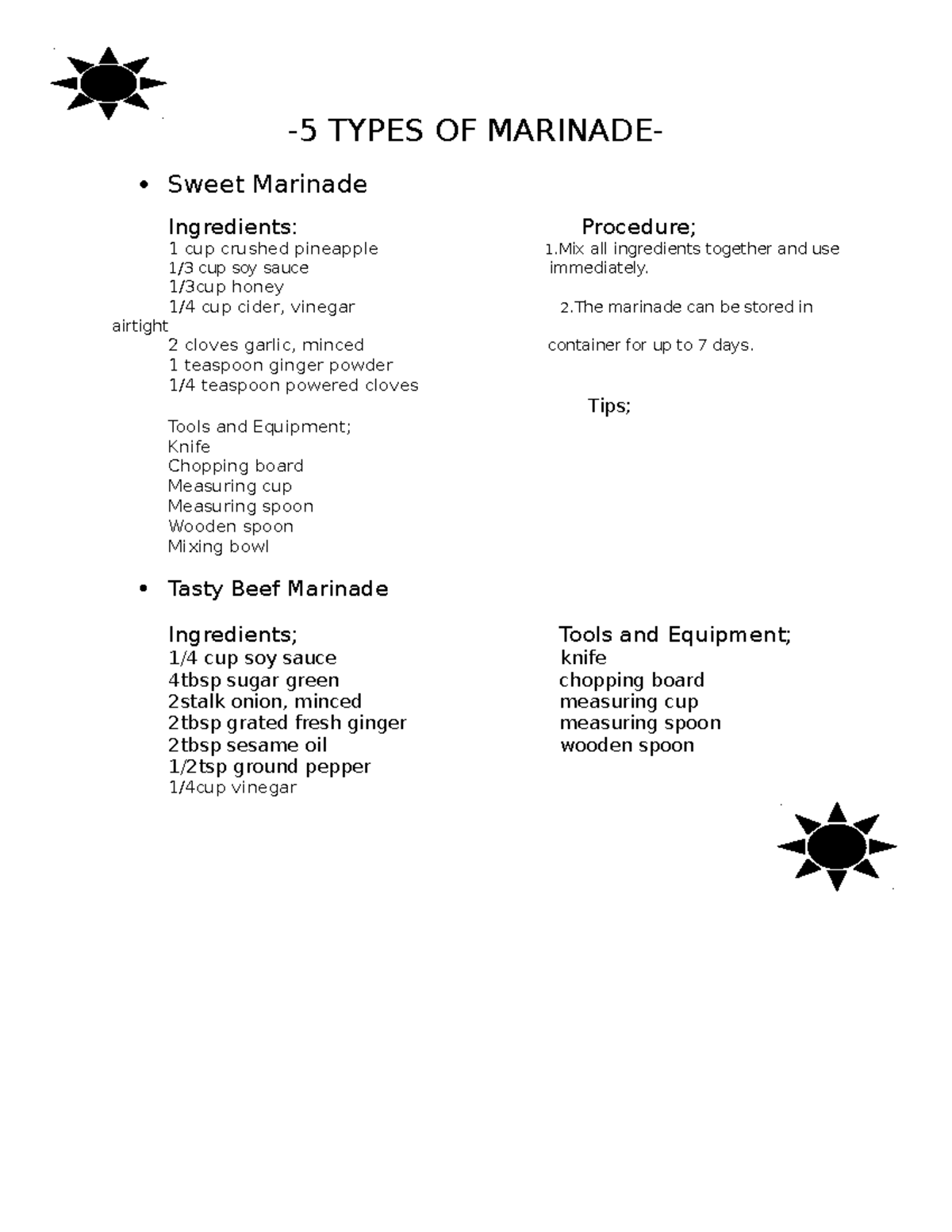 5 Types OF Marinade - file full of information -5 TYPES OF MARINADE ...