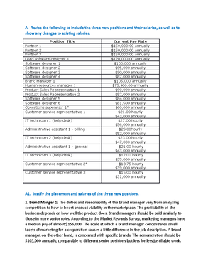 D082 Task 2 - task 2 - D082 Task 2 A. Personal Values The first step of ...