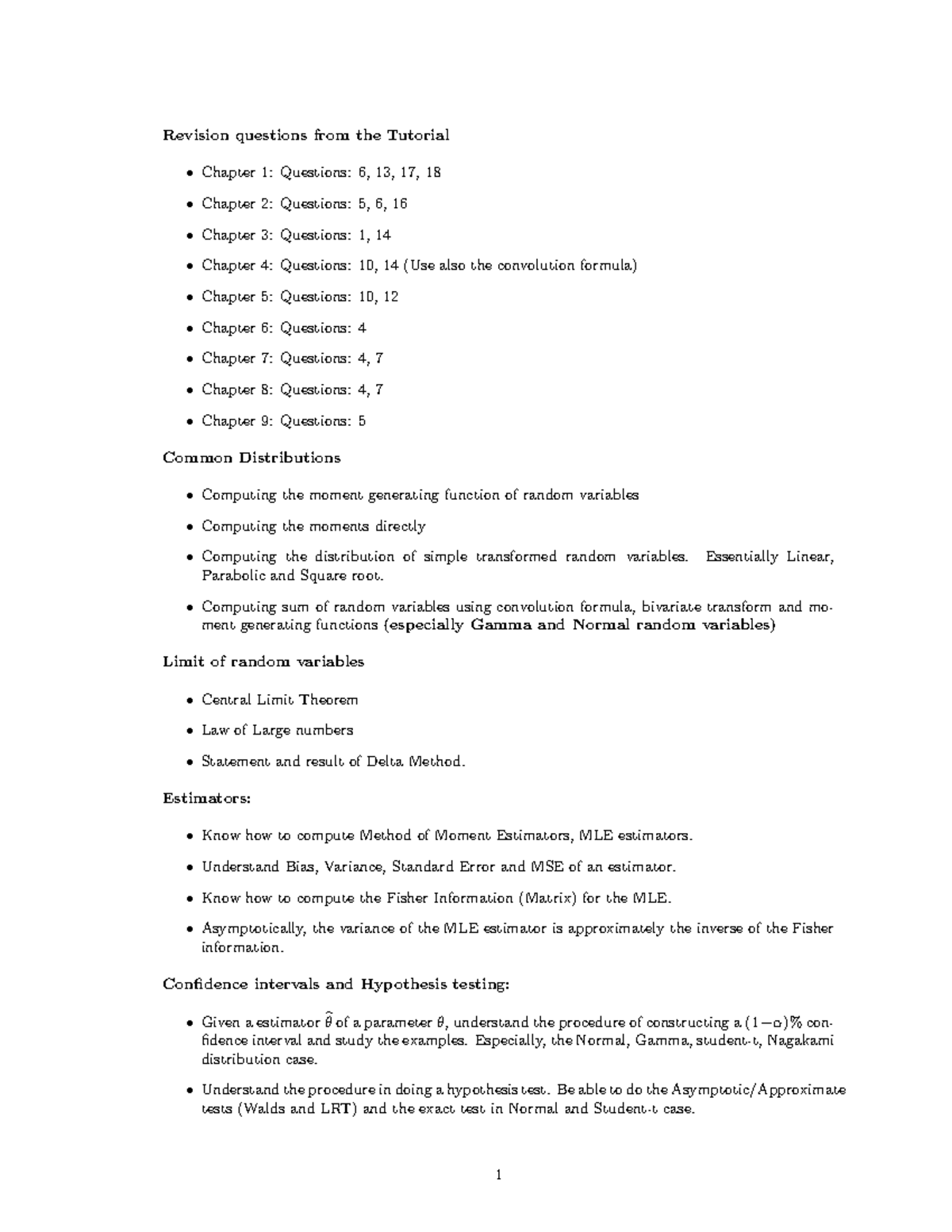 Revision-List - Revision - Revision questions from the Tutorial Chapter ...