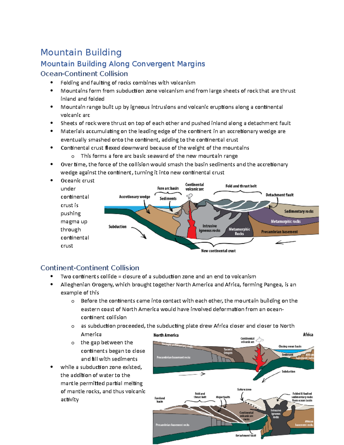 Mountain Building - Lecture notes 9 - GEOG 1100 - Studocu