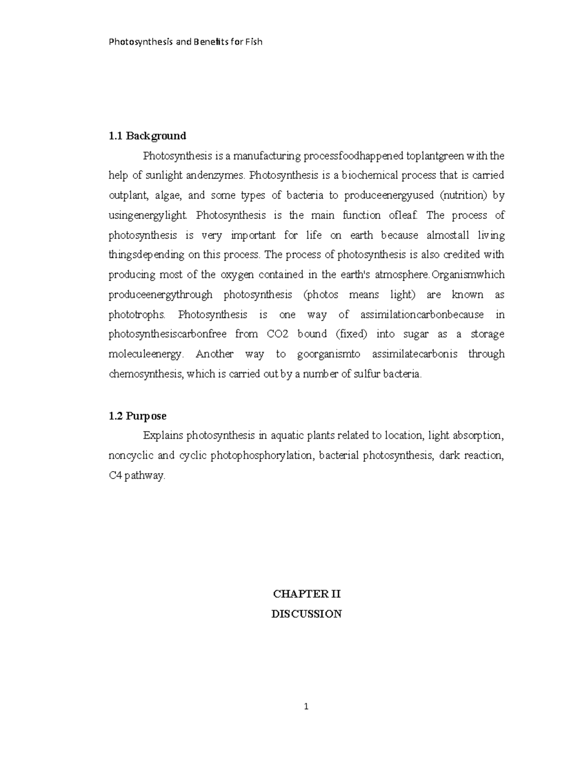 Photosynthesis and Benefits for Fish - Photosynthesis is a biochemical ...