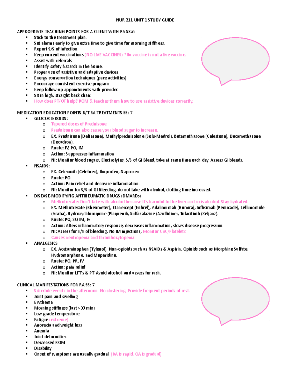 NUR 211 UNIT 1 Study Guide - NUR 211 UNIT 1 STUDY GUIDE APPROPRIATE ...