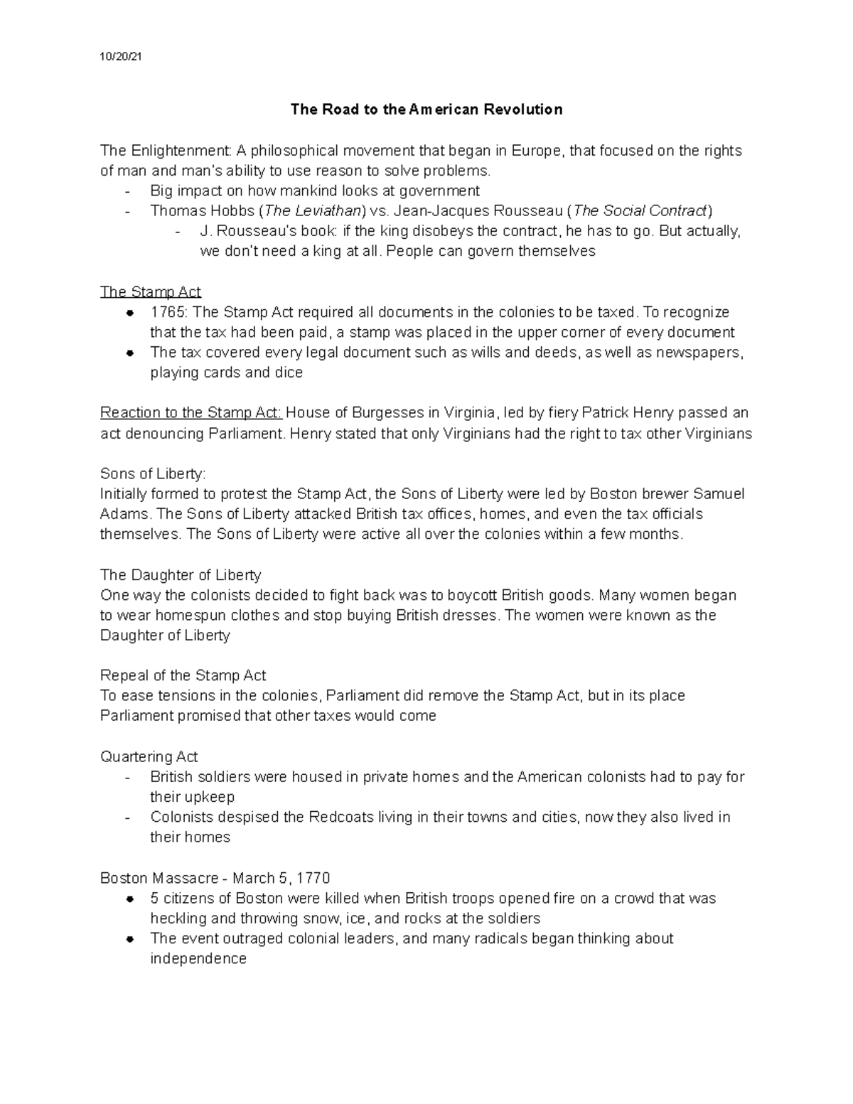 The Road to the American Revolution - Big impact on how mankind looks ...