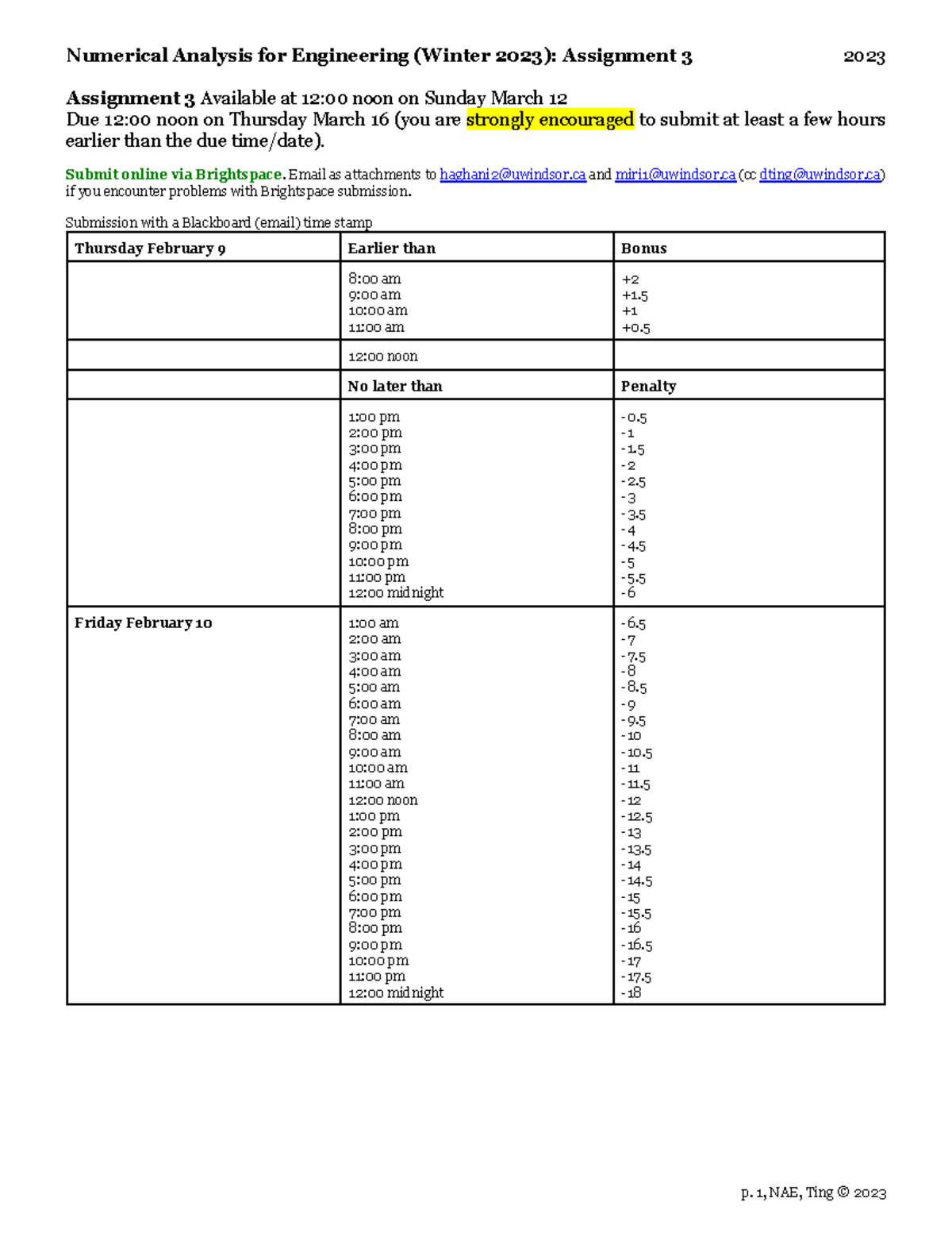 NAE Take-Home 3 23 - 3rd assignment, Numerical Analysis. - Numerical Analysis for Engineering ...