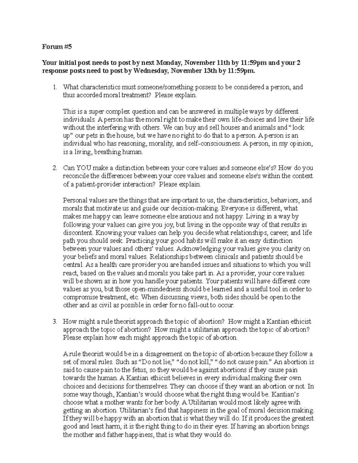 Forum #5 - essay - Forum # Your initial post needs to post by next ...