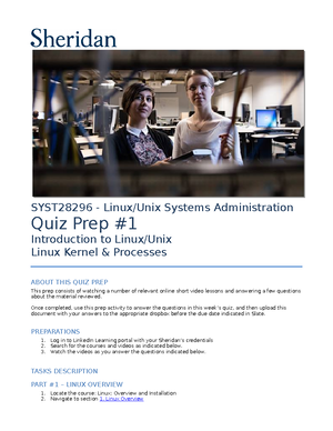 SYST28296 - Quiz Prep #2 - CLI & VIm - SYST28296 - Linux/Unix Systems Administration Quiz Prep ...