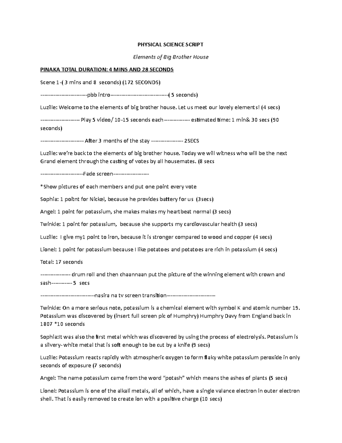 Physical- Science- Script - PHYSICAL SCIENCE SCRIPT Elements of Big ...