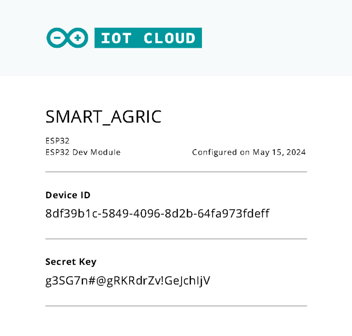 Arduino Device Secret Key - Tecnologías Inalámbricas - SMART_AGRIC ESP ...