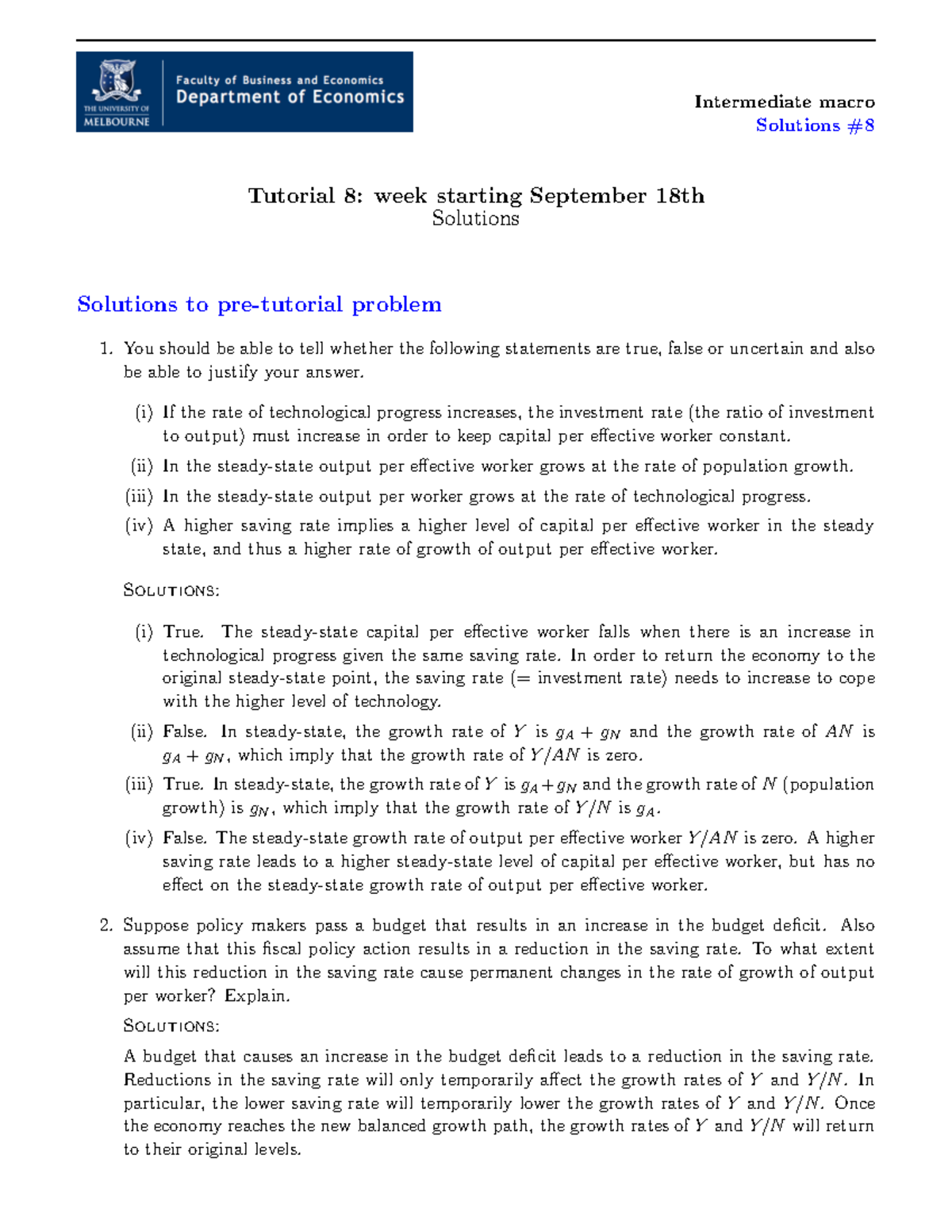 Solutions 8 - Intermediate macro Solutions # Tutorial 8: week starting September 18th Solutions ...