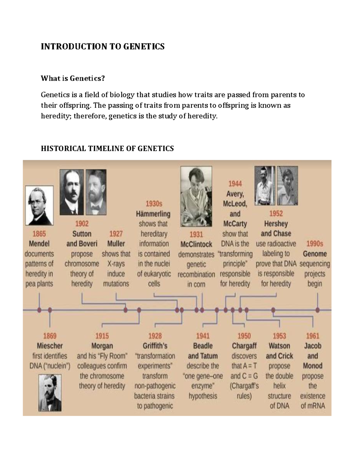 Introduction to Genetics - BS Biology - WMSU - Studocu