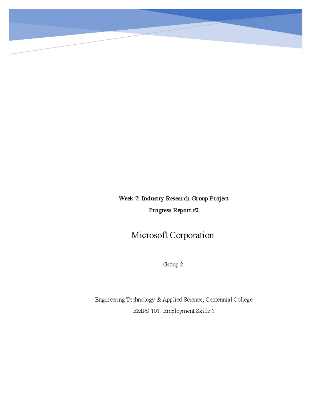 EMPS 101 - Week 7 - Industry Research Group Project - Progress Report ...