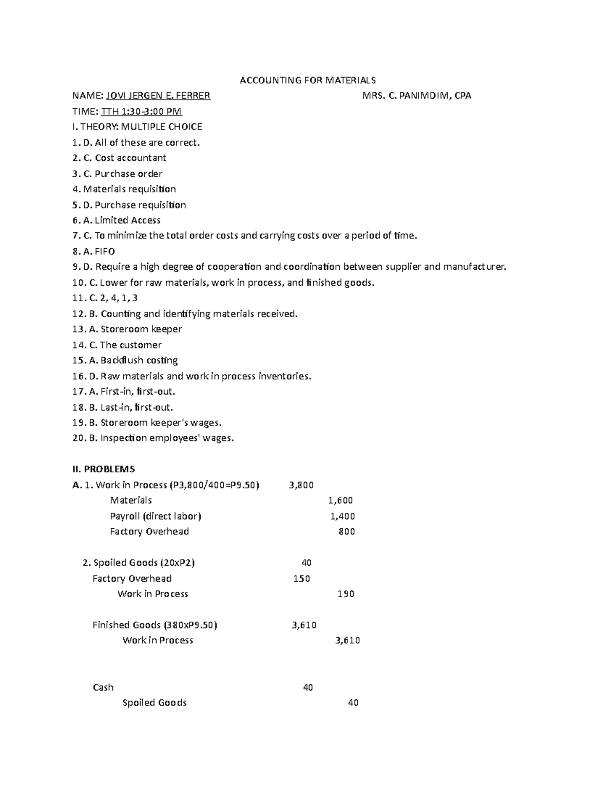 Accounting-FOR- Materials ACCTG 2021-2022 - ACCOUNTING FOR MATERIALS ...