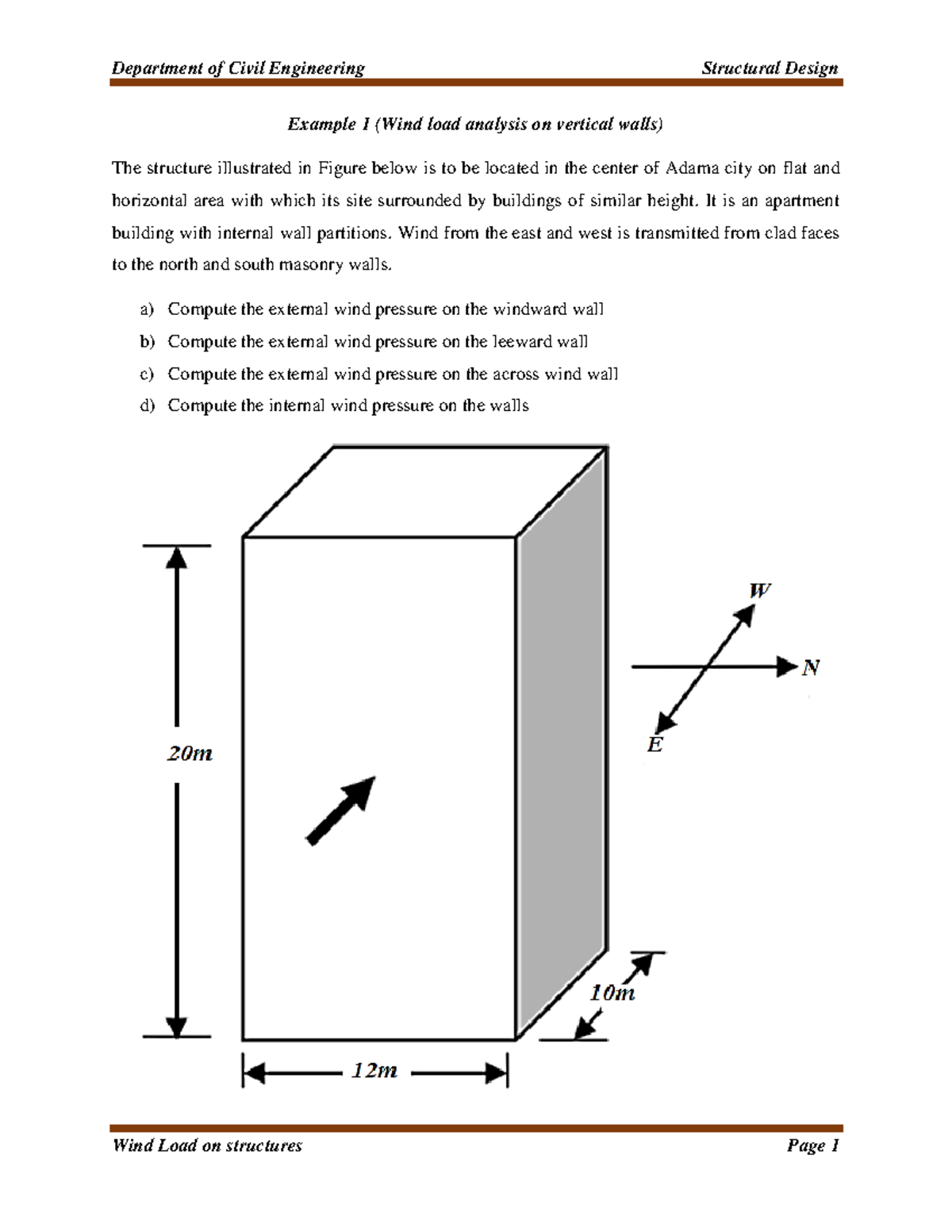 Wind load on structures - Example 1 (Wind load analysis on vertical ...
