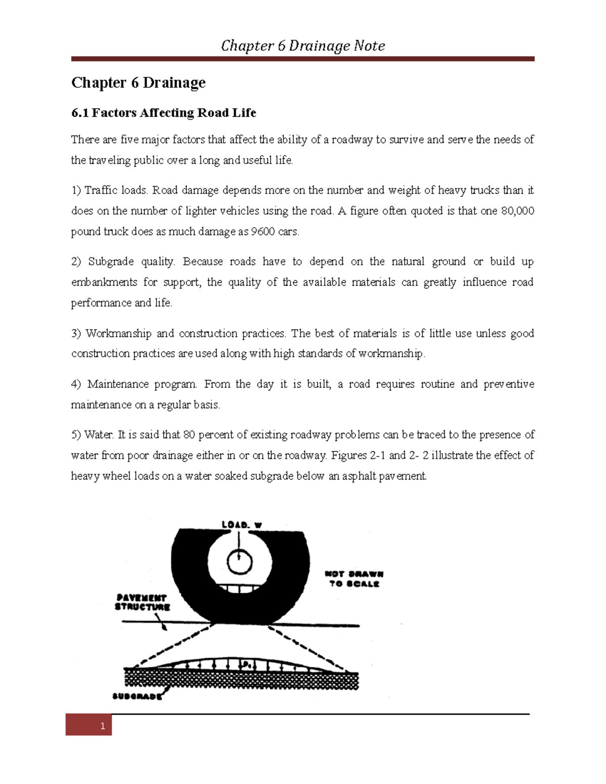 Chapter VI drainage note - Chapter 6 Drainage 6 Factors Affecting Road ...