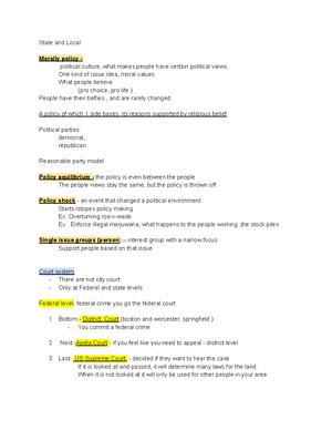 States and local notes - , democrat, rebliclic, lost of money, poor 3 ...