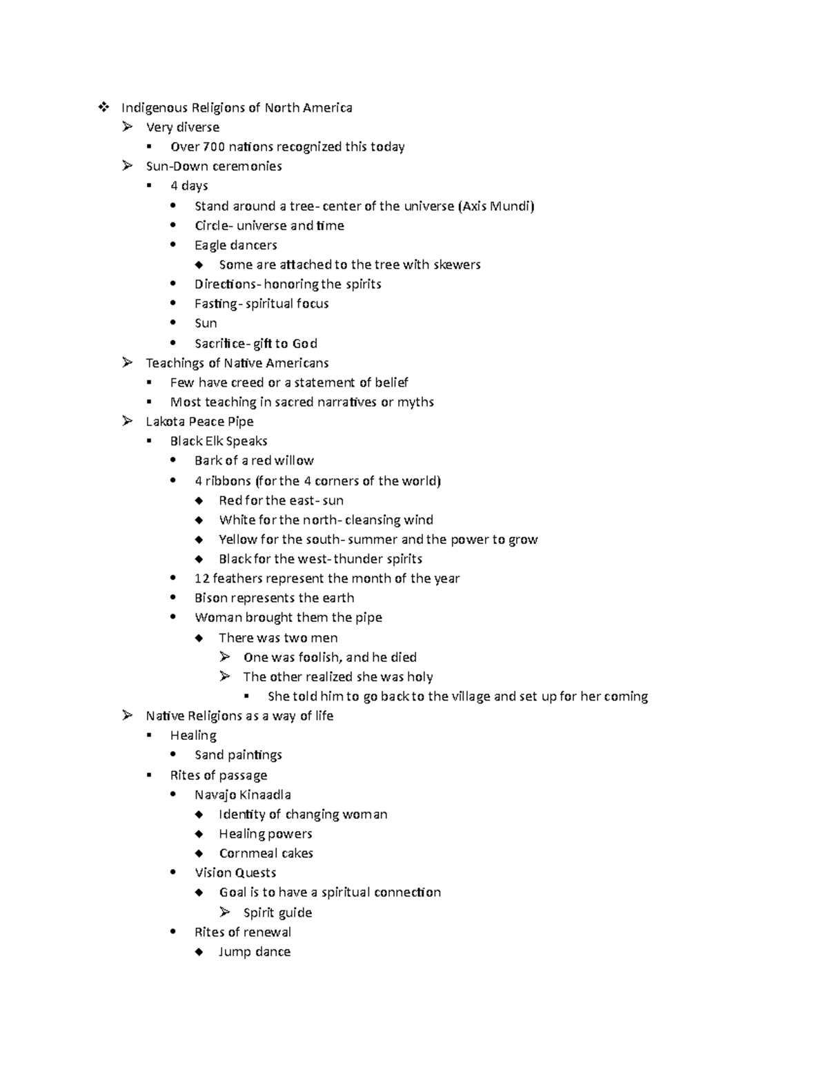 Chapter 2 in class notes - Indigenous Religions of North America Very ...