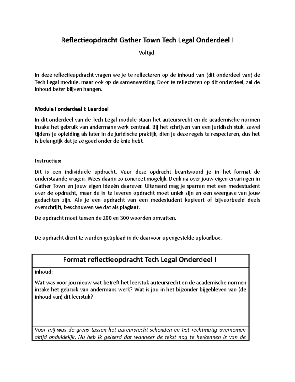 Reflectie opdracht Legal Tech voltijd - Reflectieopdracht Gather Town ...