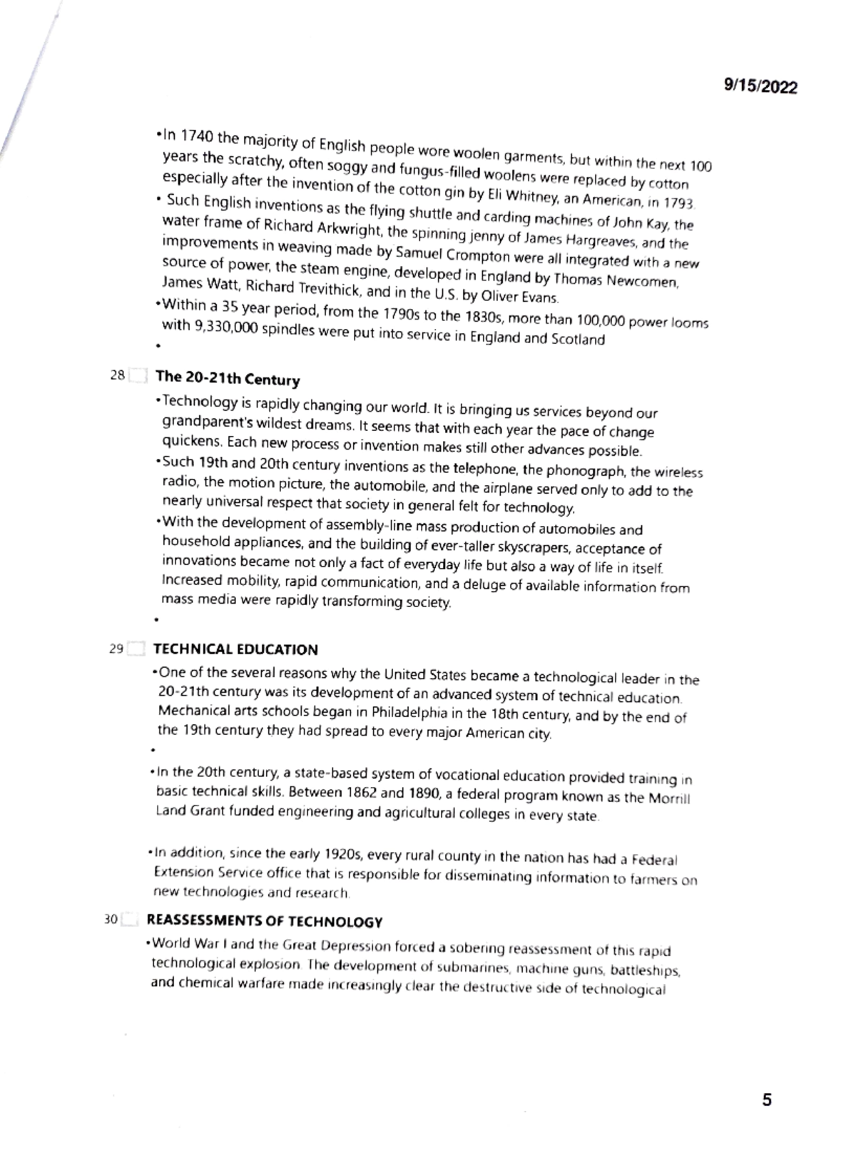 CST 1100 Lecture notes pt 5 - 9/15/ In 1740 the majority of English ... CST 1100 Lecture notes pt 5 - 9/15/ In 1740 the majority of English ...