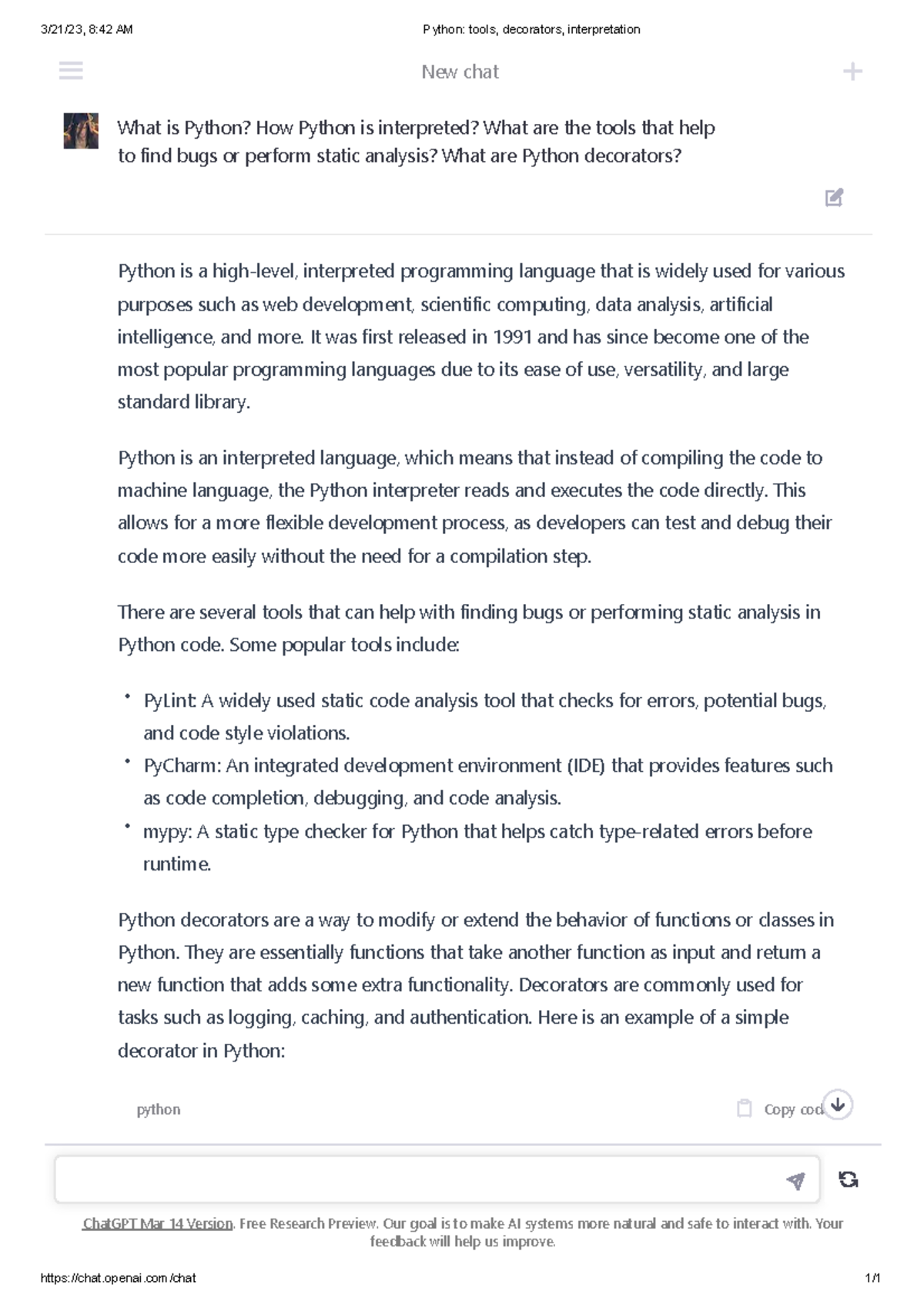 Python Programming - 3/21/23, 8:42 AM Python: tools, decorators ...