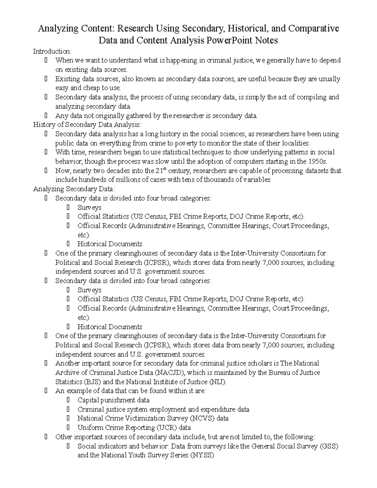 Analyzing Content Power Point Notes - Analyzing Content: Research Using ...