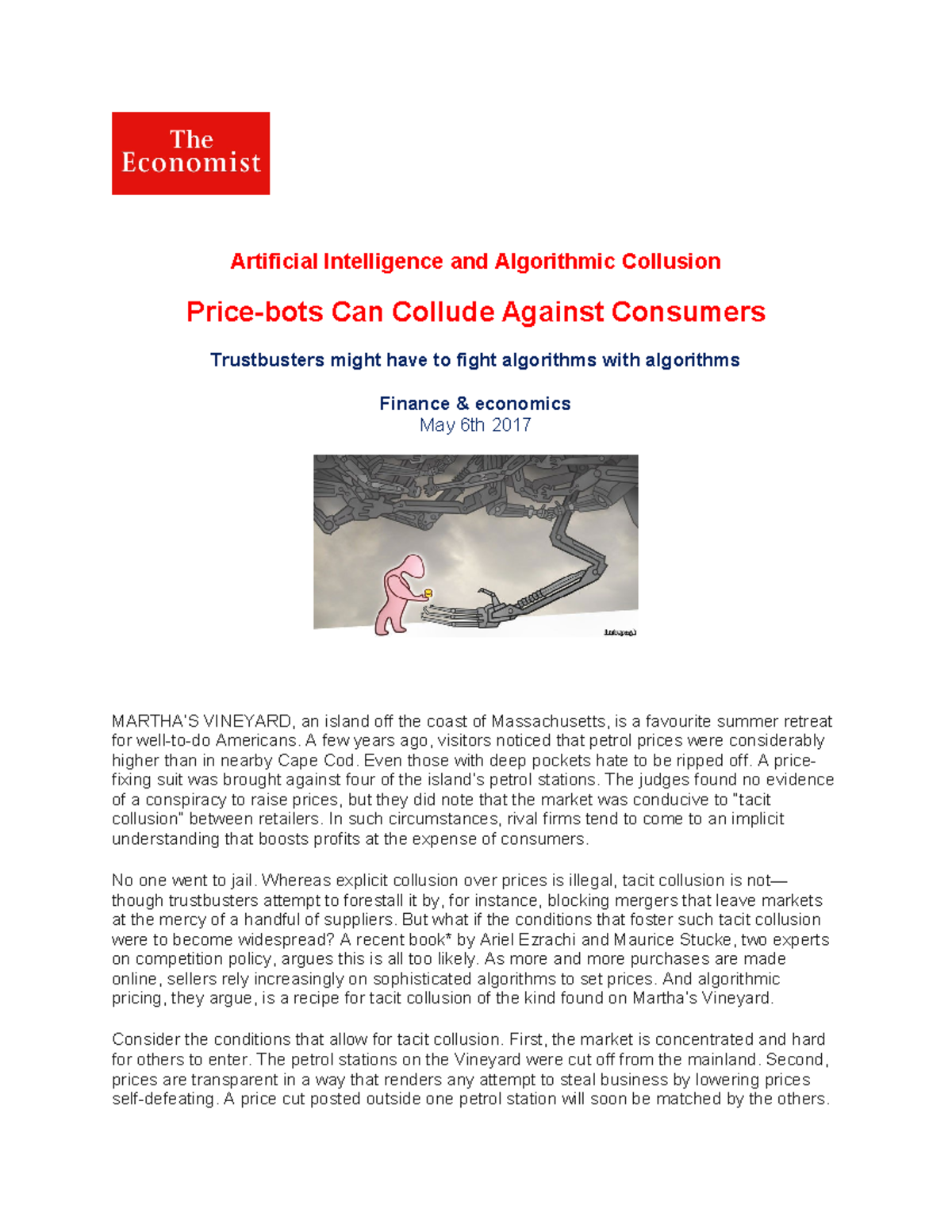 Week10 Read-AI and Algorithmic Collusion - Price-bots Can Collude ...