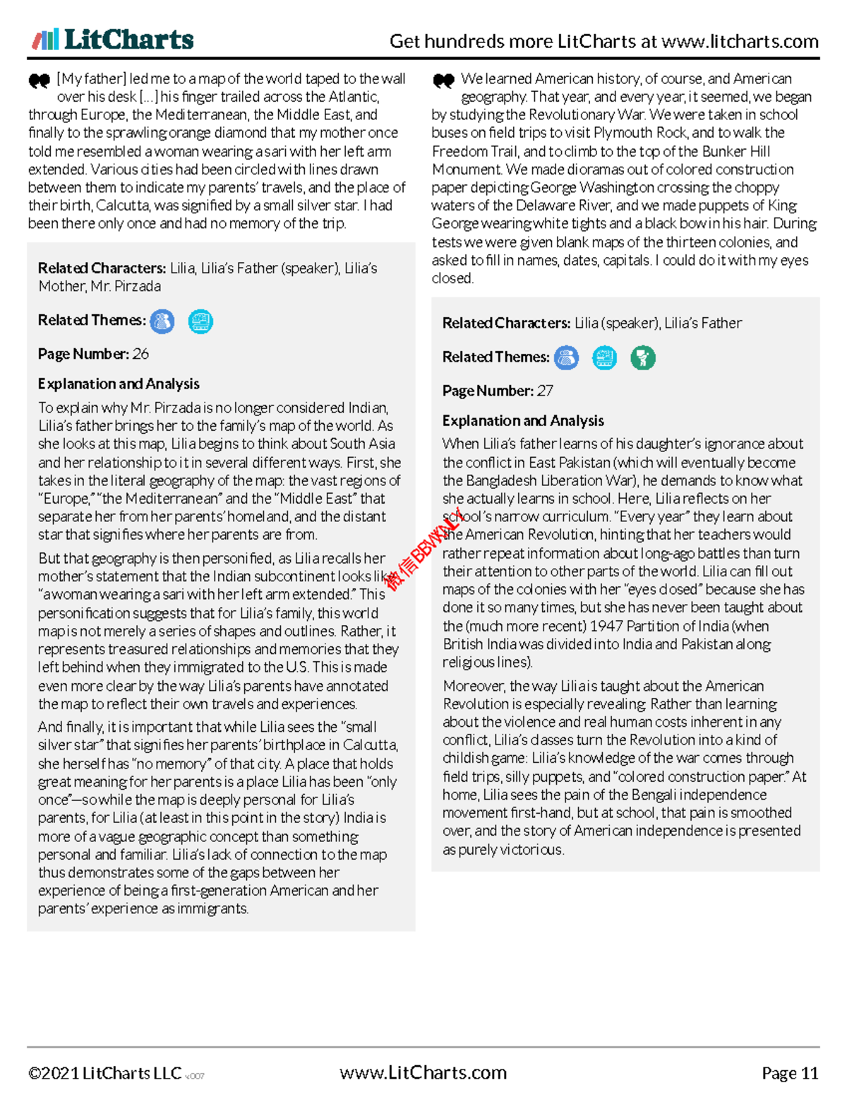 When-Mr-Pirzada-Came-to-Dine-Lit Chart 11 - [My father] led me to a map ...